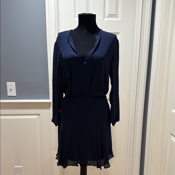 A.L.C. | Dresses | Alc Blue Long Sleeve Wrap Dress With Vneck | Poshmark